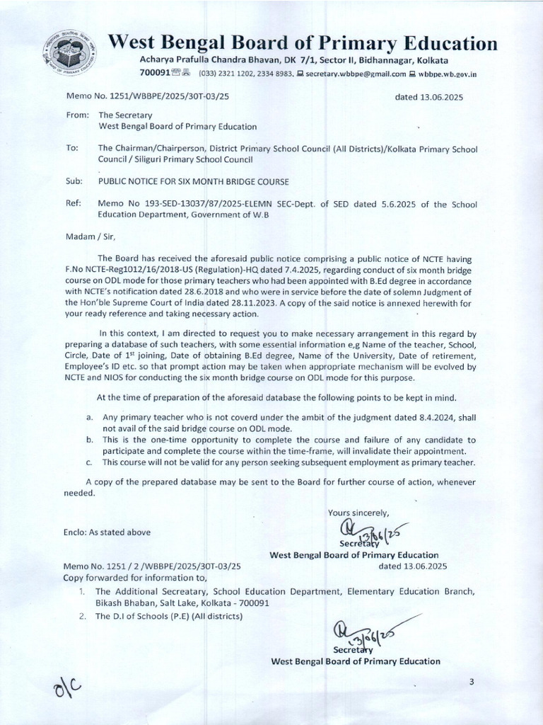 Letter To The Chairman-All & DIs PE-All - Public Notice For 6-Month ...