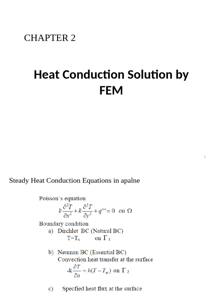 Chapter 2 Conduction FEM | PDF
