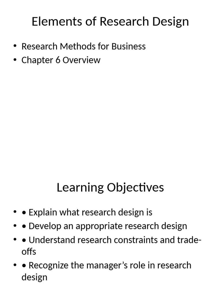 Chapter6 Research Design | PDF