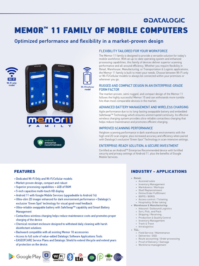 Memor 11 Data Sheet English | PDF | Ieee 802.11 | Android (Operating ...