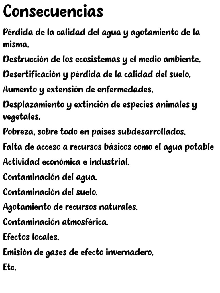 Consecuencias del impacto humano en el medio ambiente | PDF