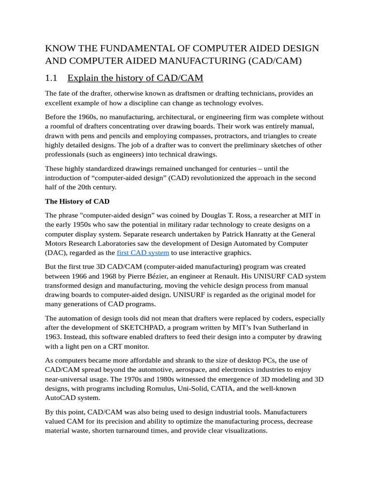 Know The Fundamental of Computer Aided Design and Computer Aided ...