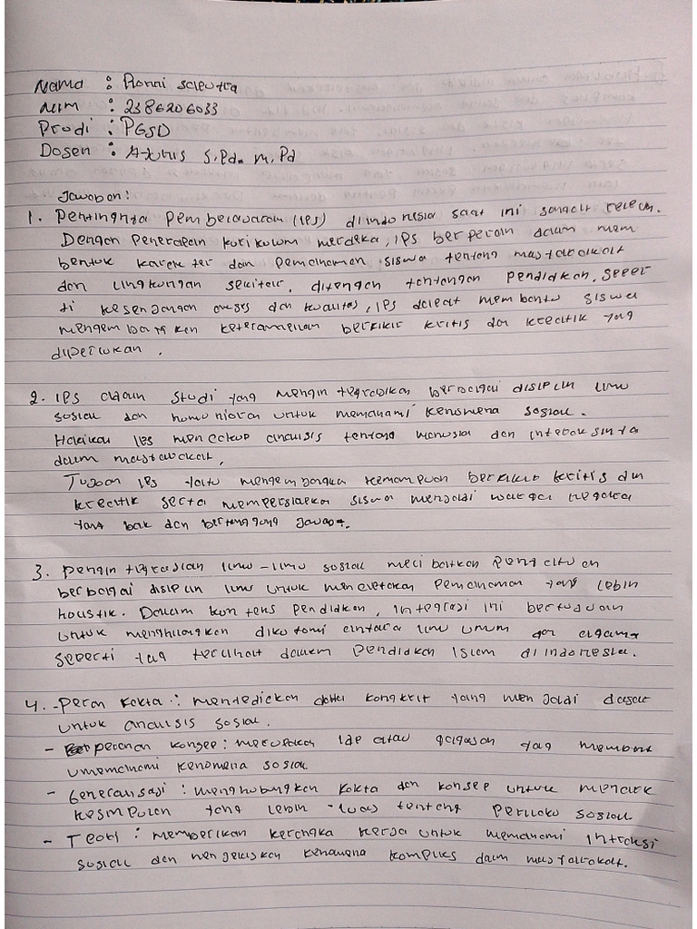 Jawaban UTS IPS Ronni Saputra | PDF
