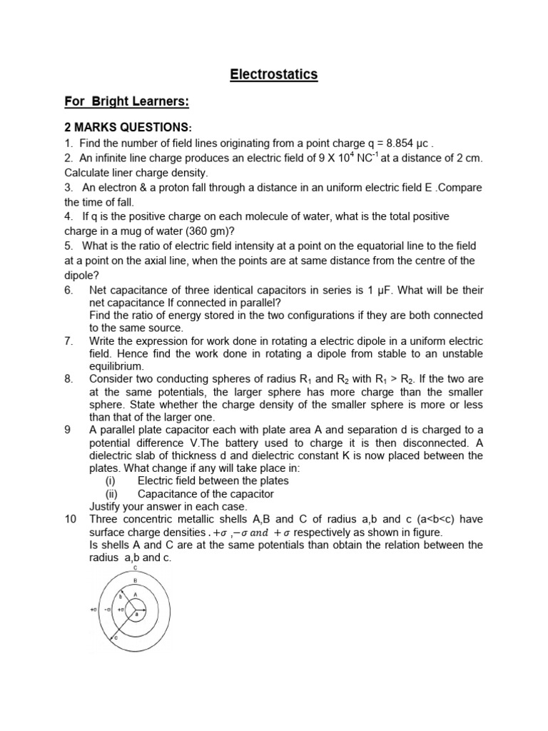 Electrostatics Bright Learners | PDF | Capacitance | Capacitor