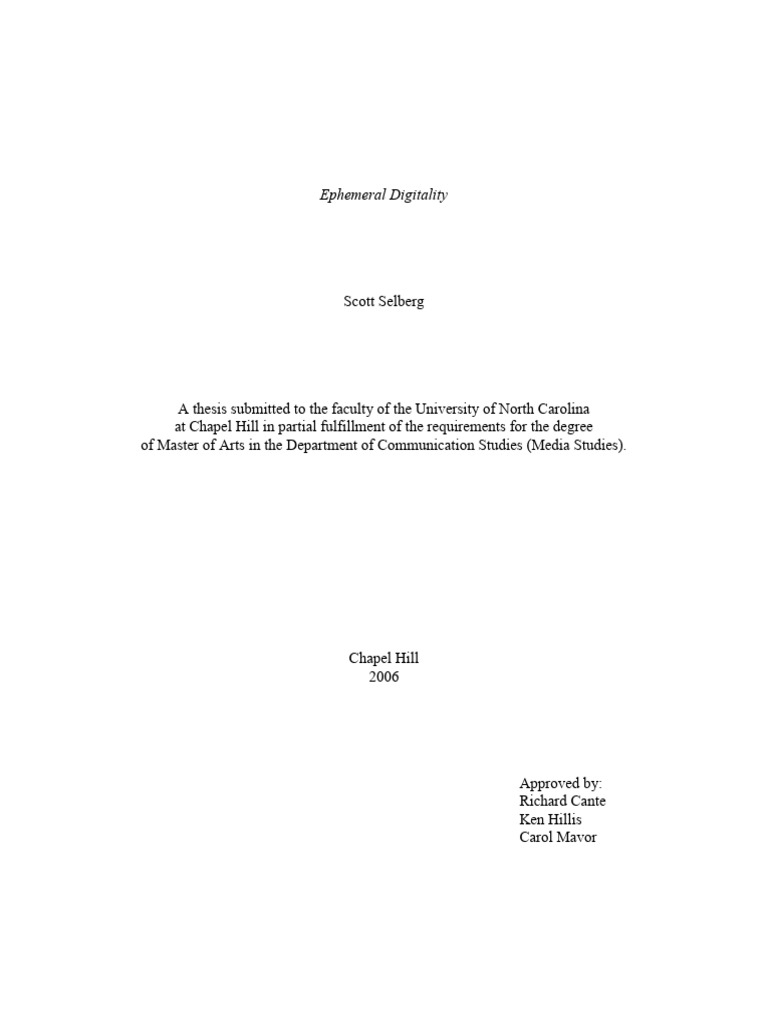 Ephemeral Digitality | PDF | Narrative | Perception