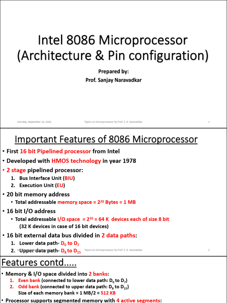 Intel 8086 Microprocessor: (Architecture & Pin Configuration) | PDF | Digital Electronics ...