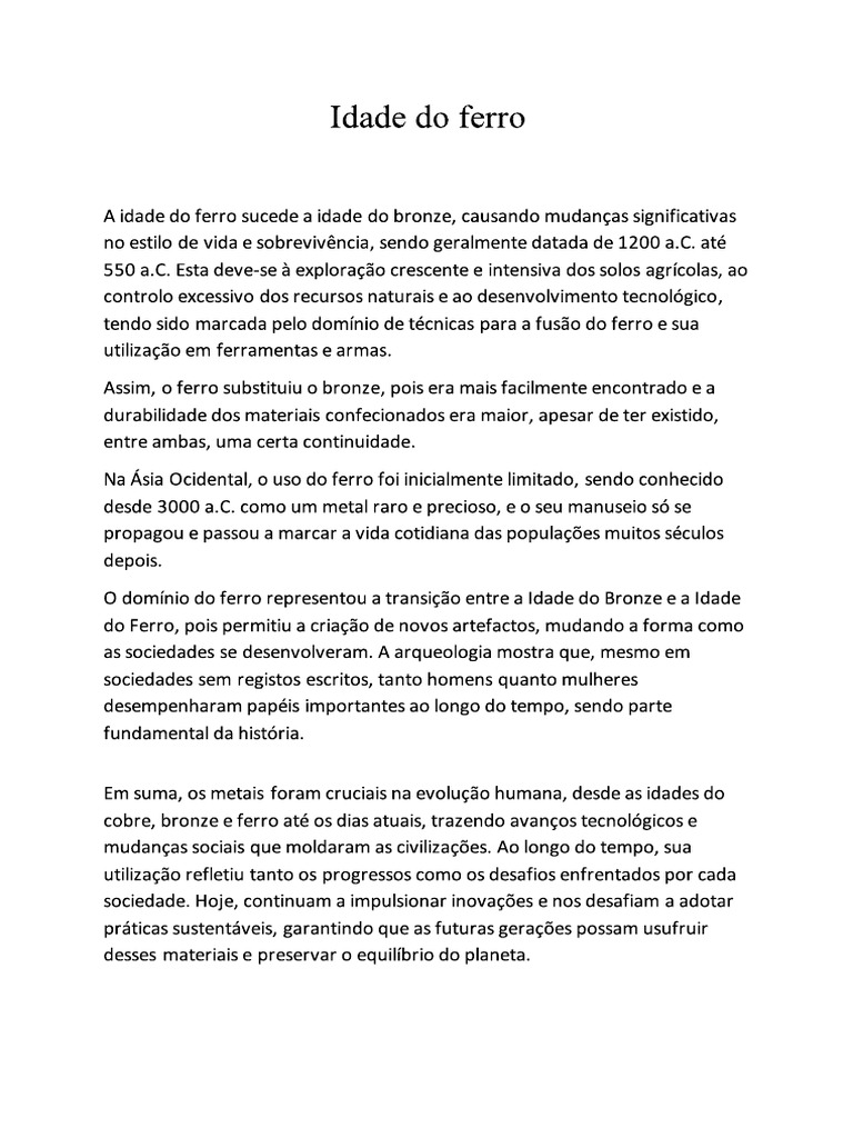 Idade Do Ferro | PDF