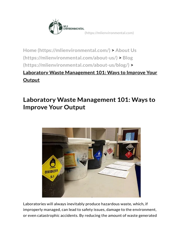 Laboratory Waste Management - Classification & Segregation | PDF ...