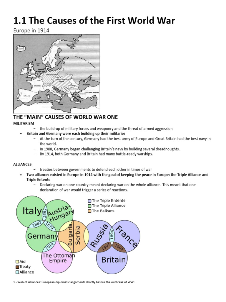 NOTE - 1.1 The Causes of The First World War | PDF | Austria Hungary ...