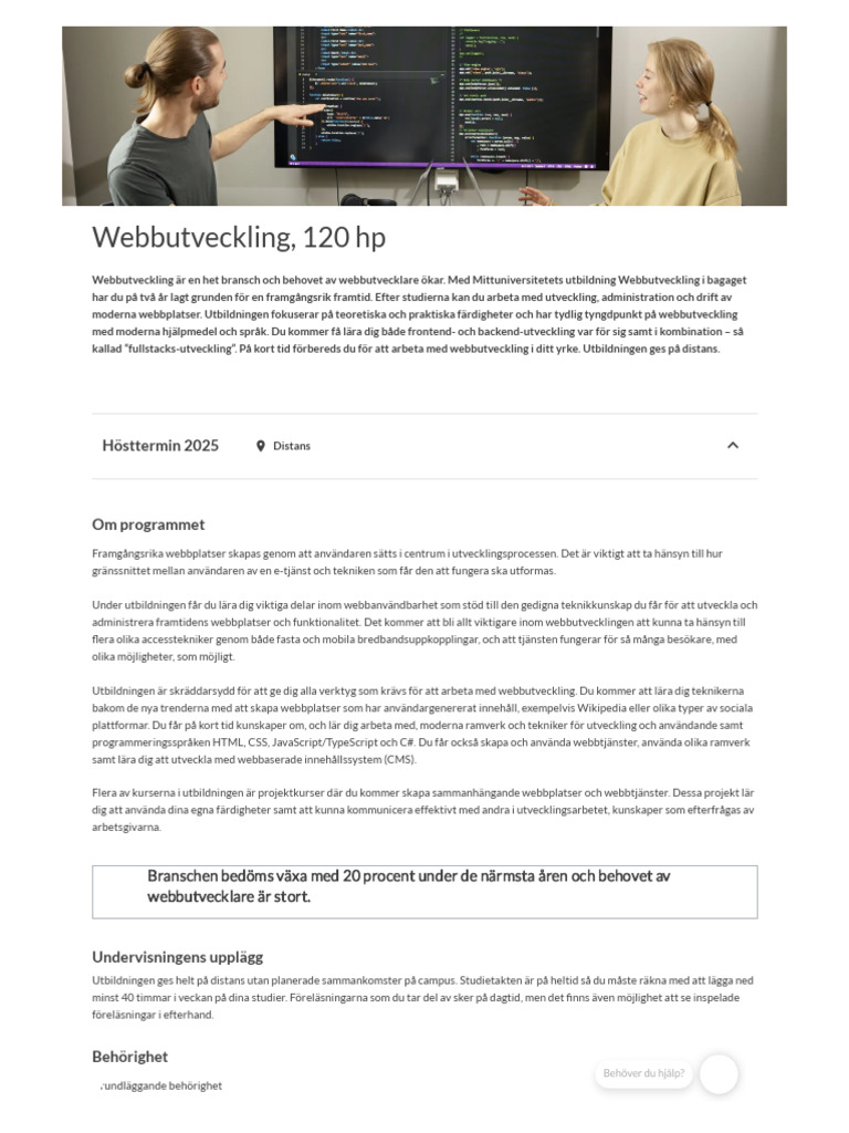 Webbutveckling - Miun - Se | PDF