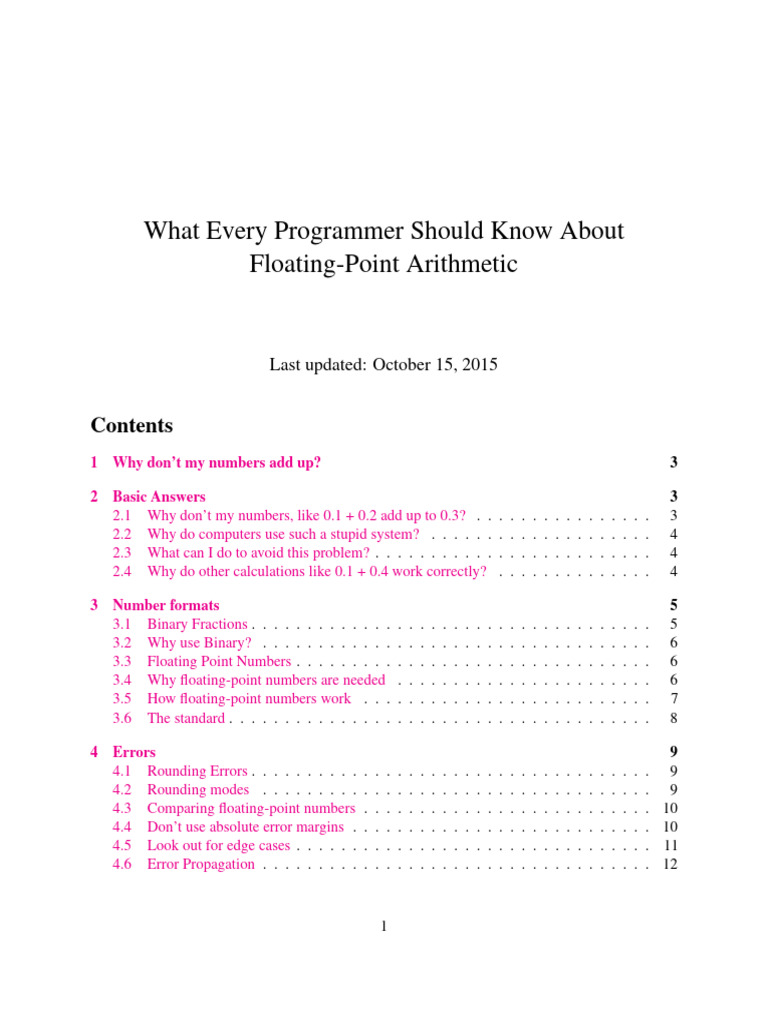 Floating Point Guide 2015-10-15 | PDF | Rounding | Multiplication