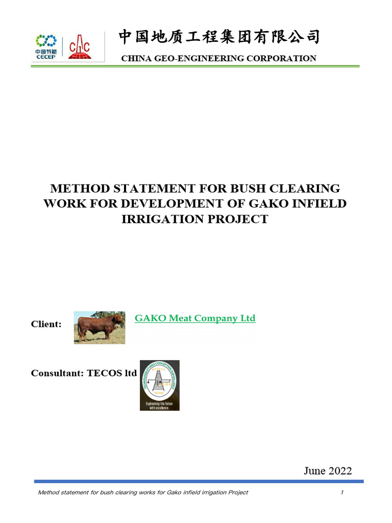 Method Statement For Bush Clearing Work | PDF | Trees | Root