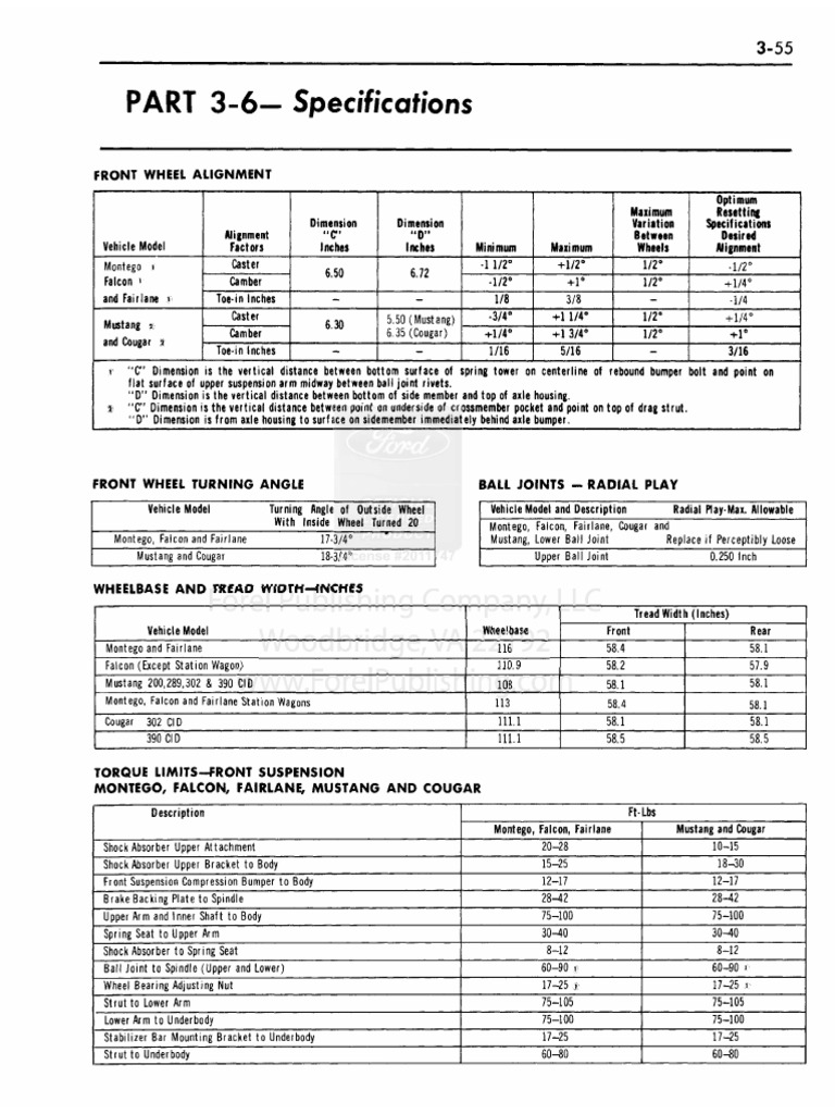 Torino Alignment Specs | PDF