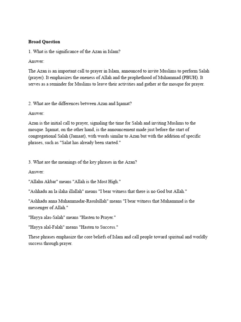 Chapter 8 - Broad Questions | PDF