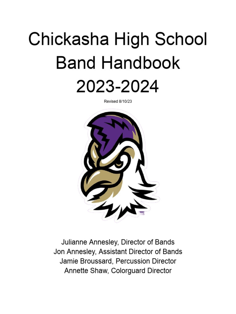 Chickasha High School Band Handbook 2023-2024 | PDF | Sock | Clothing