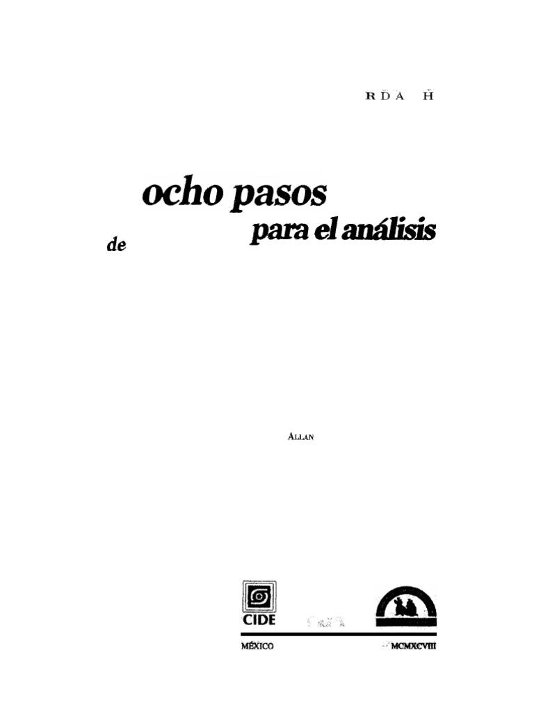 1998 Bardach - Los Ocho Pasos para El Analisis de Politicas Publicas | PDF | Análisis de ...