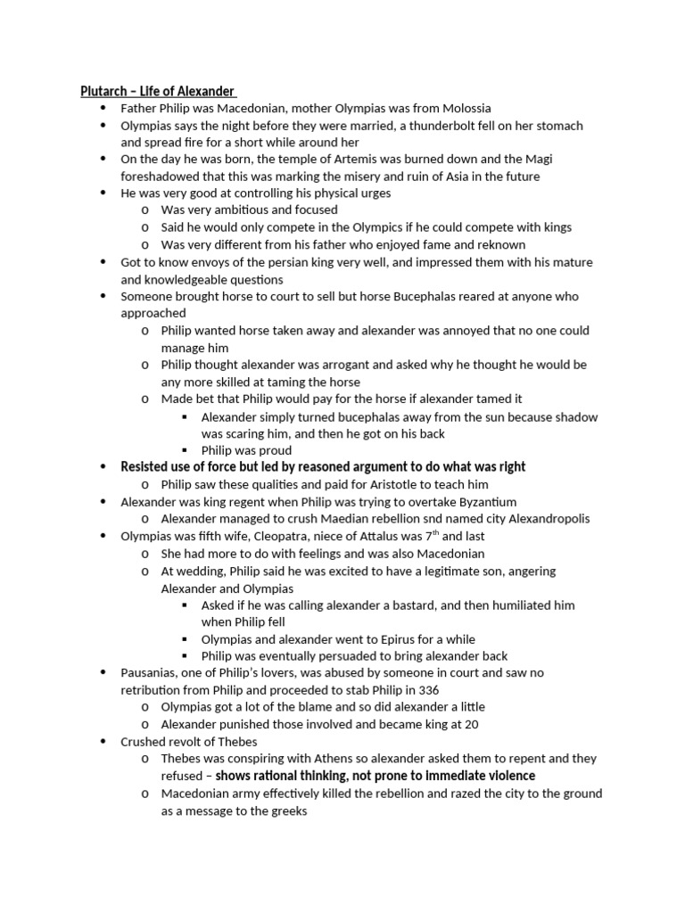 Alexander The Great Reading Notes | PDF | Alexander The Great ...