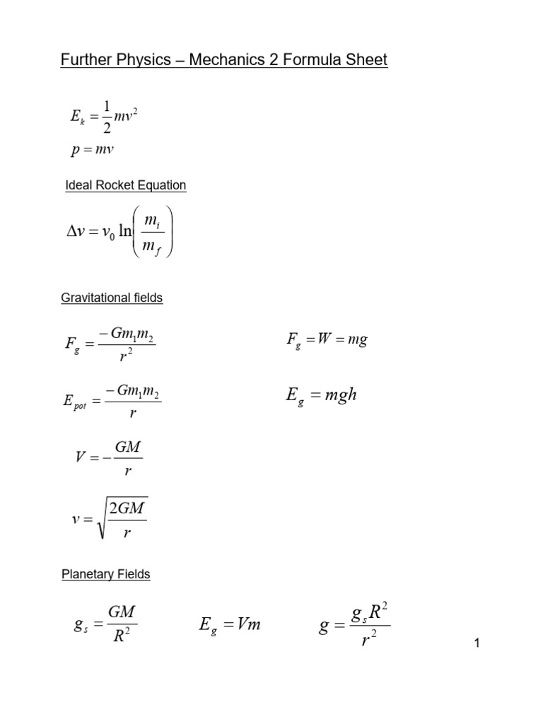 Astrophysics Formula Sheet | PDF