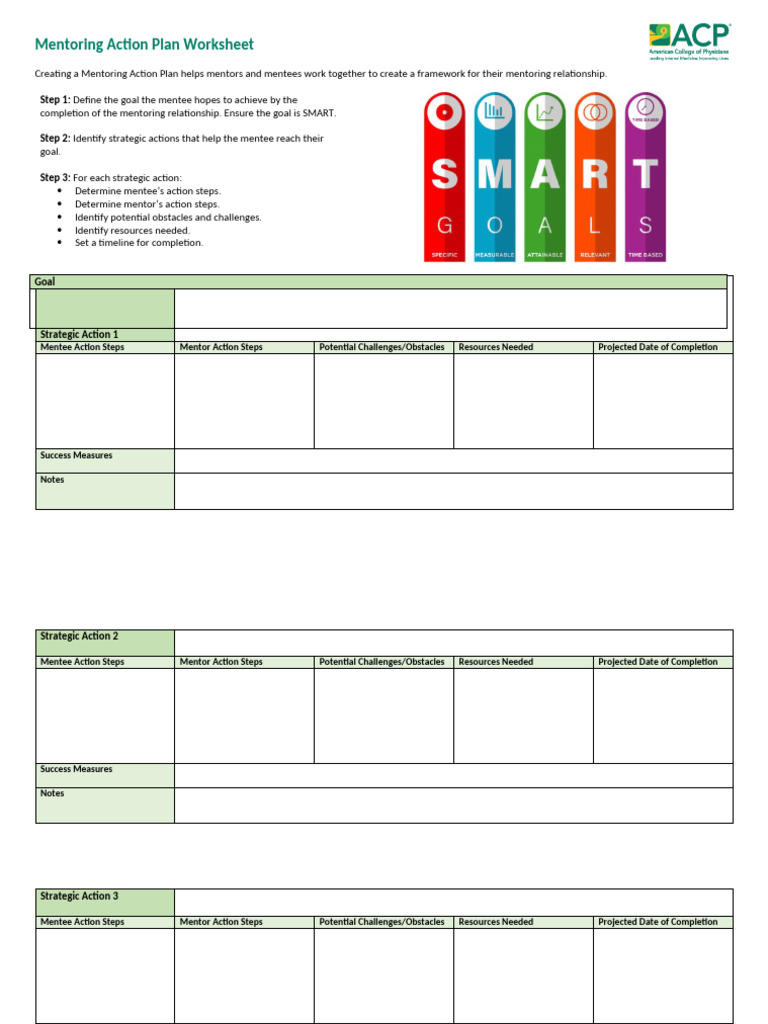 Mentoring Action Plan Worksheet | PDF