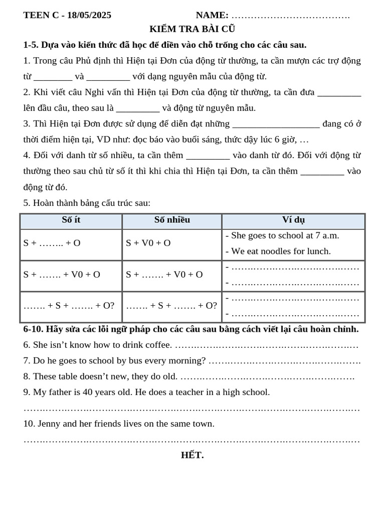 Teen C (18-05-2025) - Test | PDF
