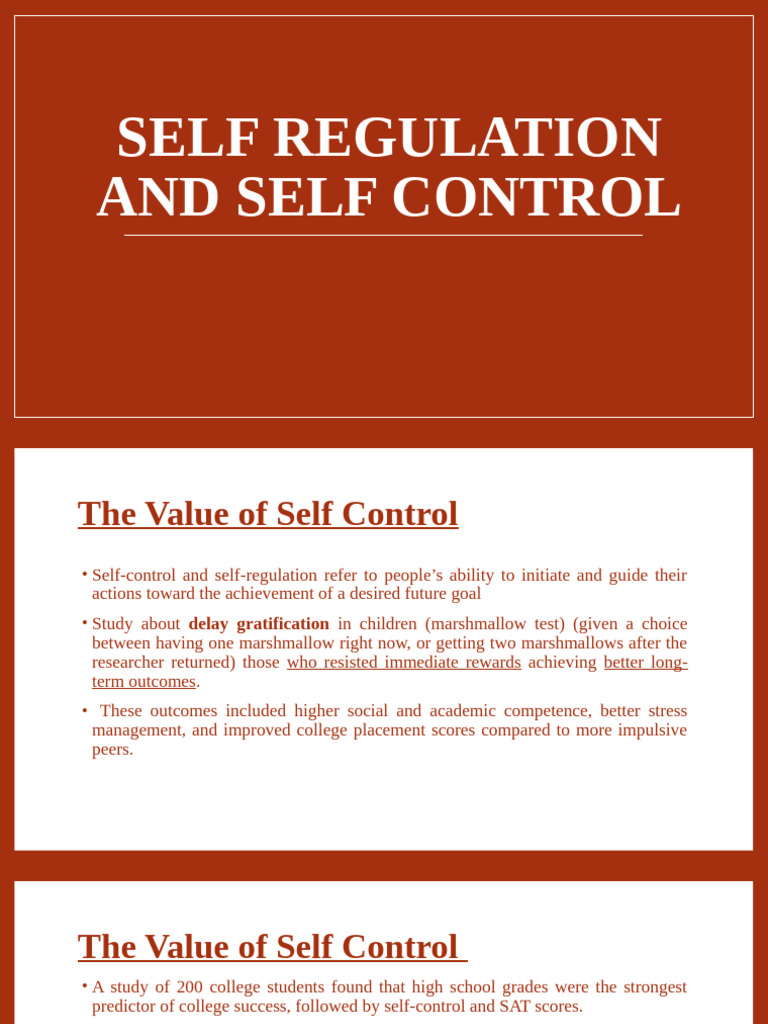 Chap 7 - Self Control and Self Regulation | PDF | Goal | Self Control