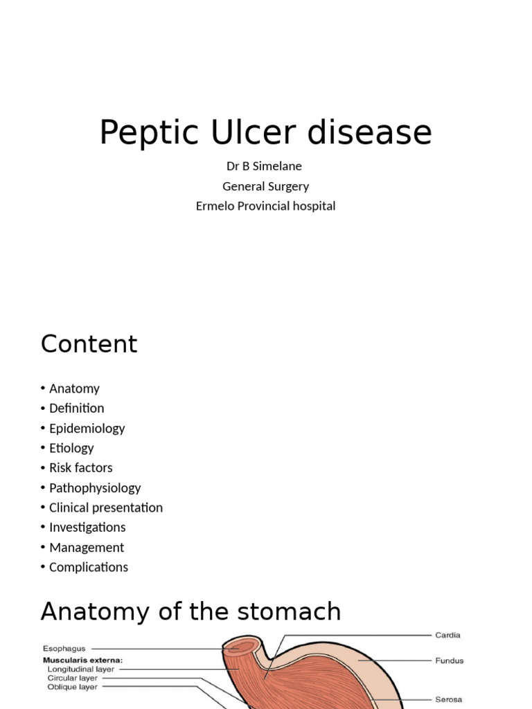 Peptic Ulcer Disease | PDF | Stomach | Clinical Medicine
