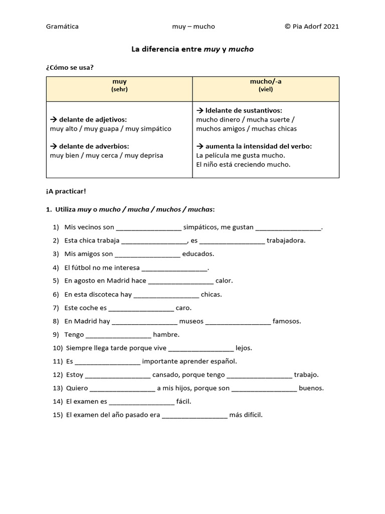 Muy Mucho | PDF