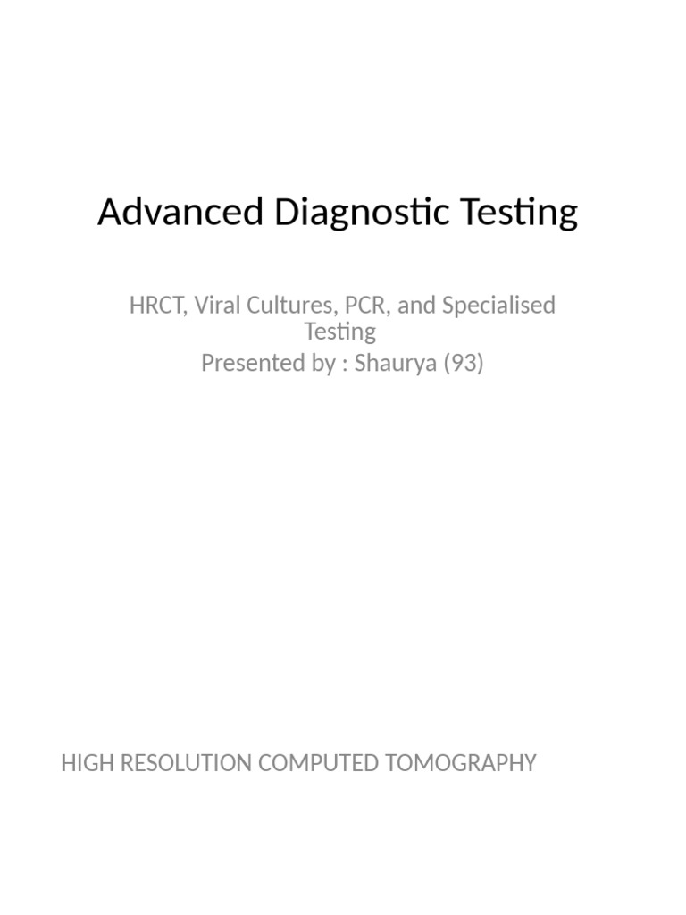 Advanced Lung Diagnostic Testing Methods | PDF | Polymerase Chain ...