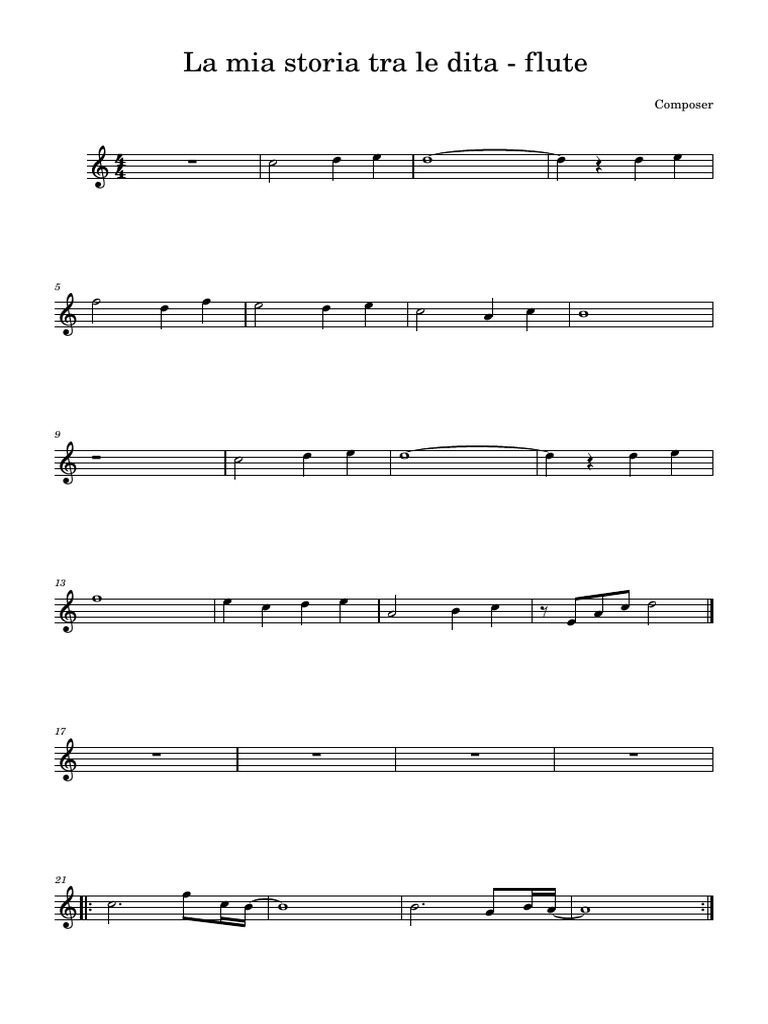La Mia Storia Tra Le Dita - Flute | PDF