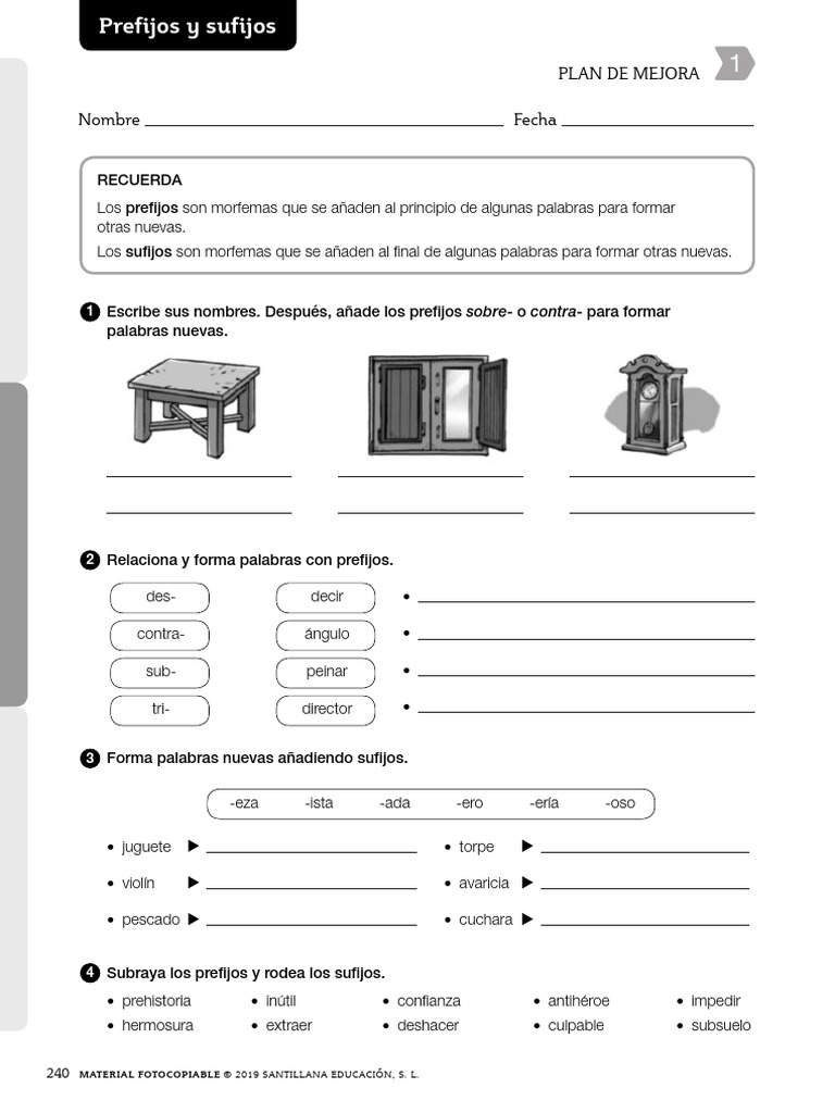 Prefijos y Sufijos | PDF | Predicado (Gramática) | Verbo