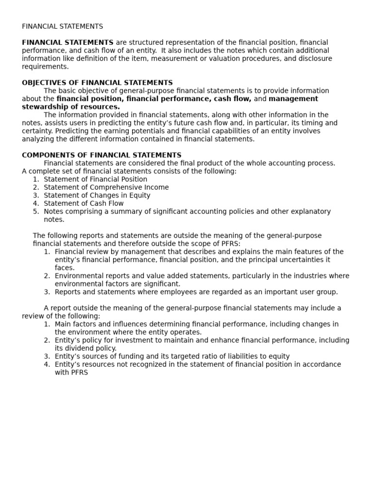 FABM2Nfinancial Statements Intro | PDF | Financial Statement | Balance ...