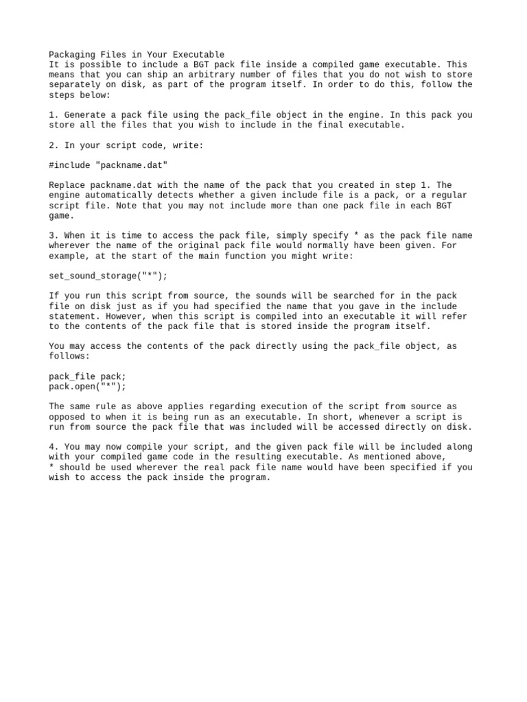 Packaging Files in Your Executable | PDF