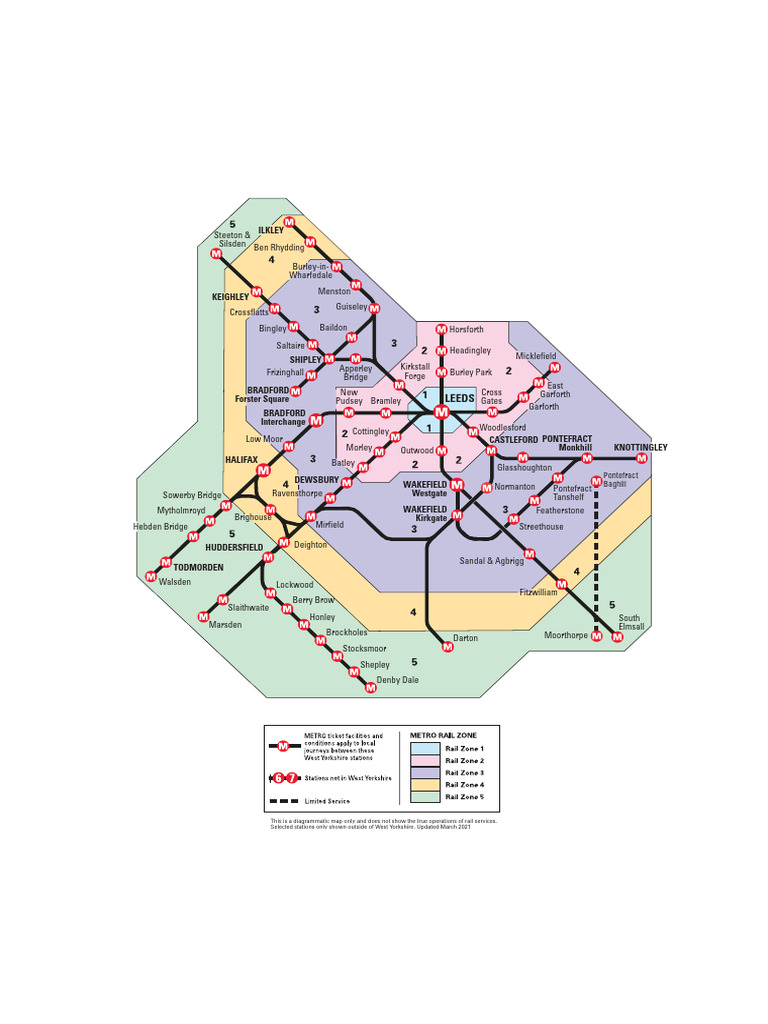 West Yorkshire Rail Zones 1-5 Map | PDF | Yorkshire | Rugby League