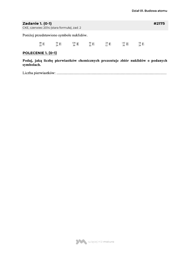 Zadanie Nuklidy | PDF