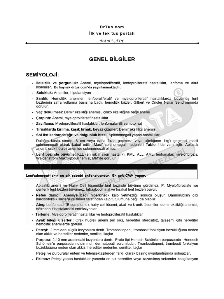 Hematoloji | PDF