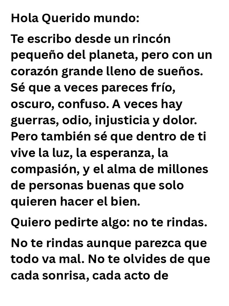 Hola Querido Mundo | PDF