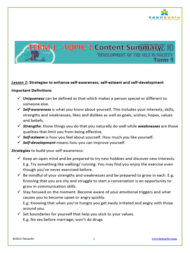 Term 1 & 2 Content Summary-1 | PDF | Physical Fitness | Discrimination