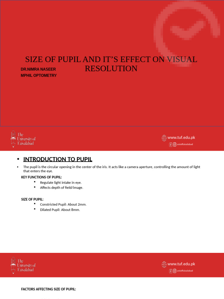 Visual Resolution and Size of Pupil | PDF | Aperture | Eye