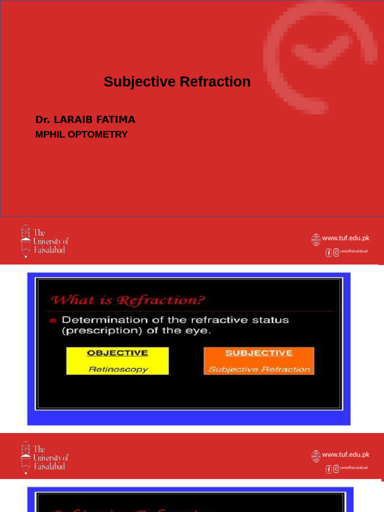 Subjective Refraction | PDF | Myopia | Vision