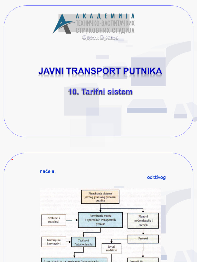 Predavanje VR - Tarifni Sistem | PDF