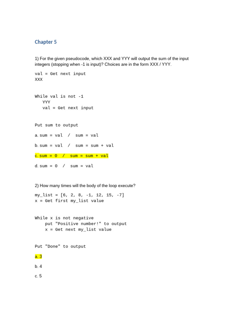 Loop Control Structures and Outputs | PDF | Computing | Software ...