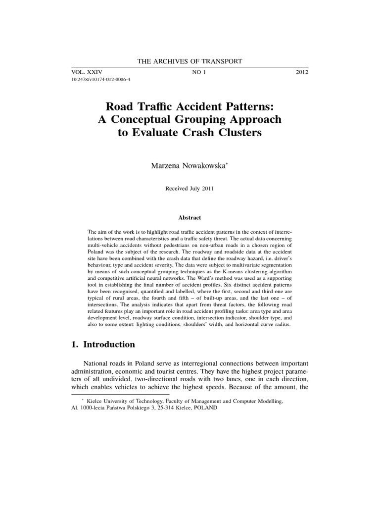 2012 - Road Traffic Accident Patterns | PDF | Cluster Analysis ...