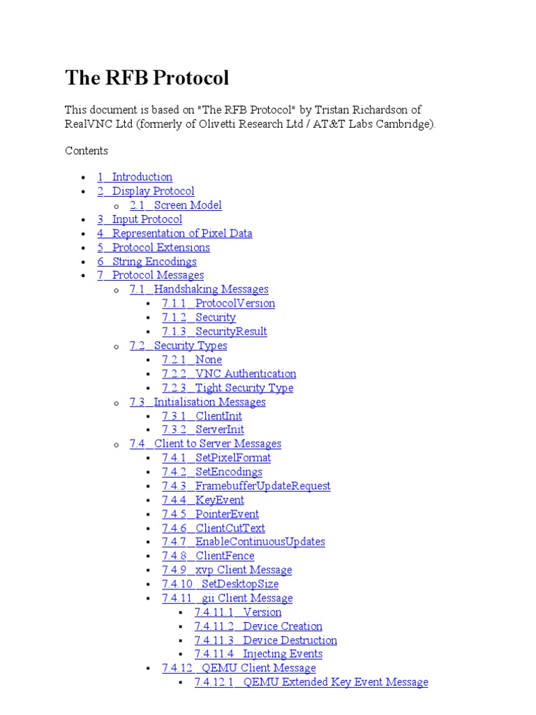 RFB Protocol | PDF | Computer Data | Computing