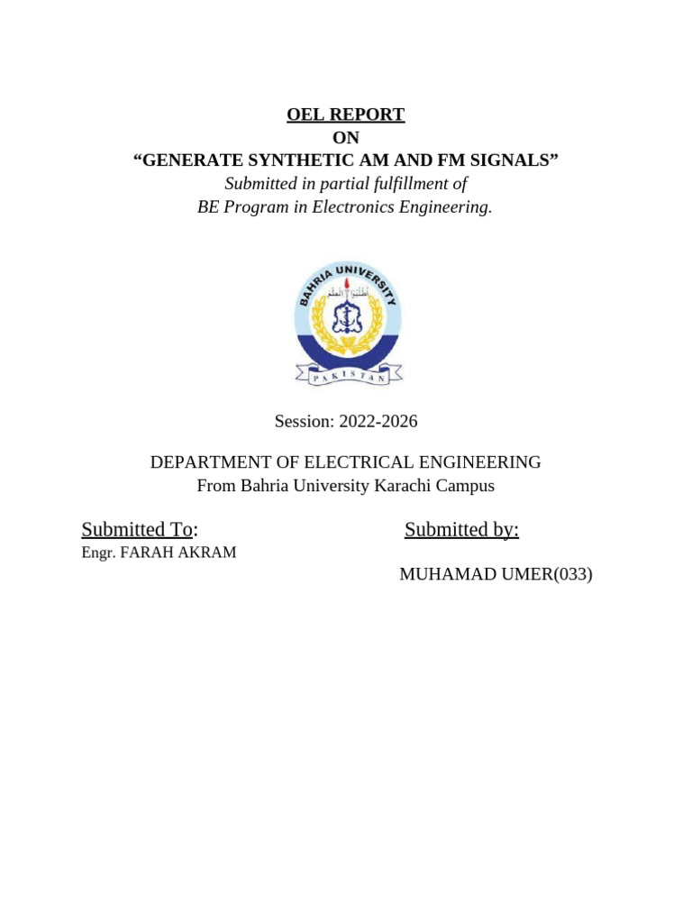 Oel DSP | PDF | Frequency Modulation | Digital Signal Processing