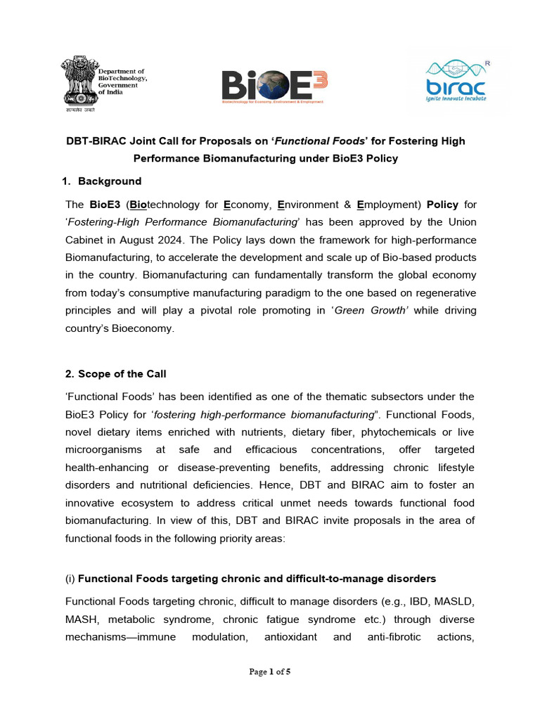 CFP Biomanufacturing Functional Foods | PDF | Limited Liability ...