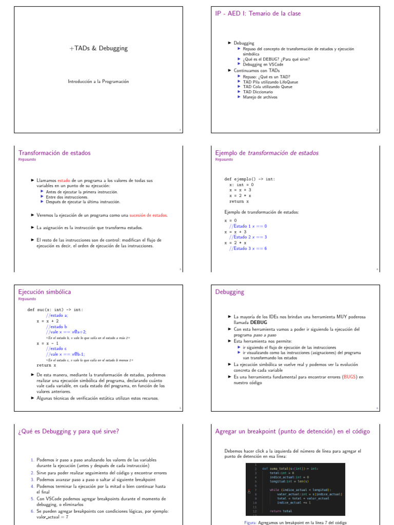 TeÃ Rico 9 - +TADs Debugging - para Imprimir | PDF | Cola (tipo de ...
