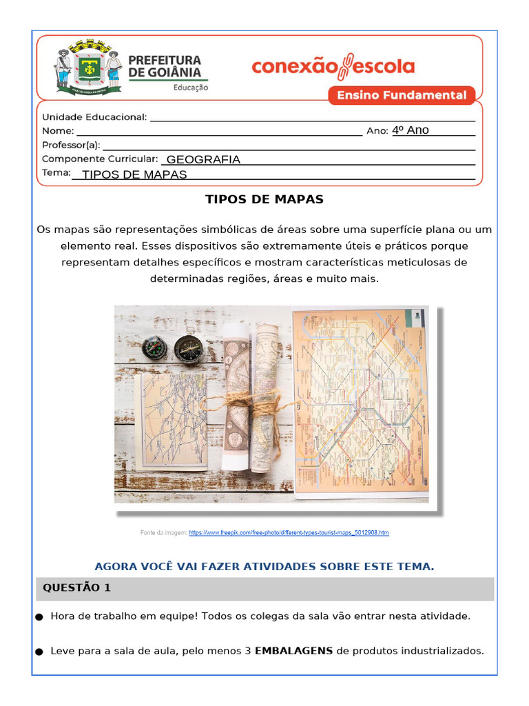 Atividade - Tipos de Mapas | PDF | Mapa | Brasil