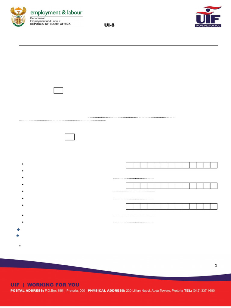 UI 8 Application For Registration As An Employer | PDF