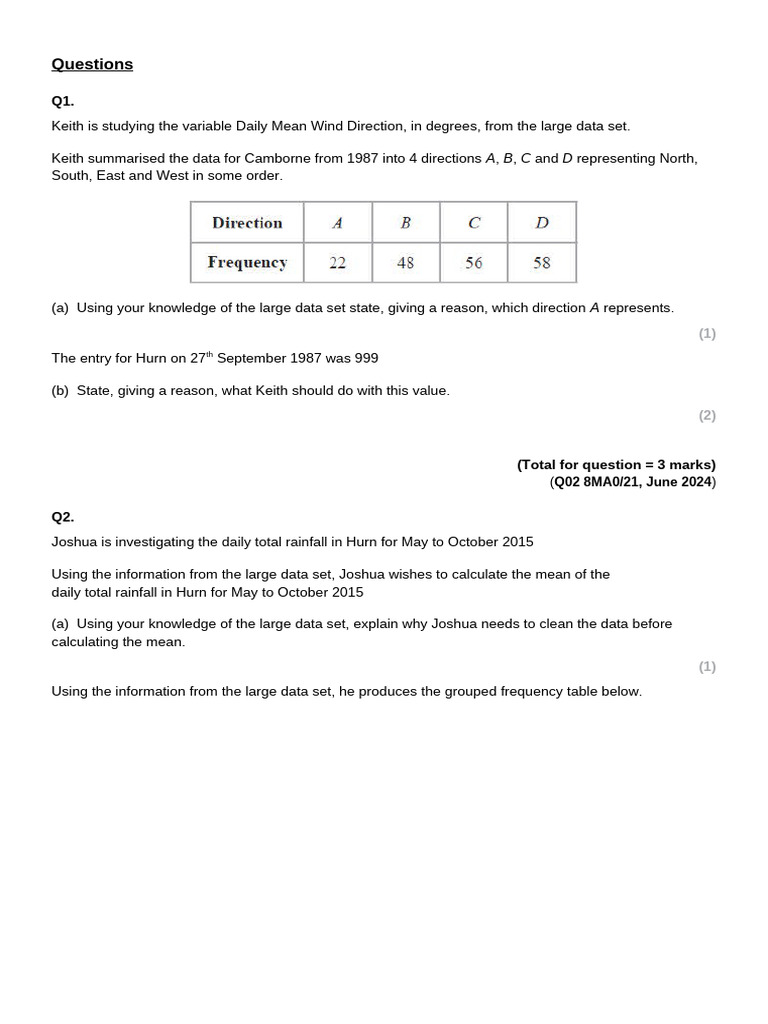 Stats Chapter 2 & 3 Exam Questions | PDF | Histogram | Statistical Analysis