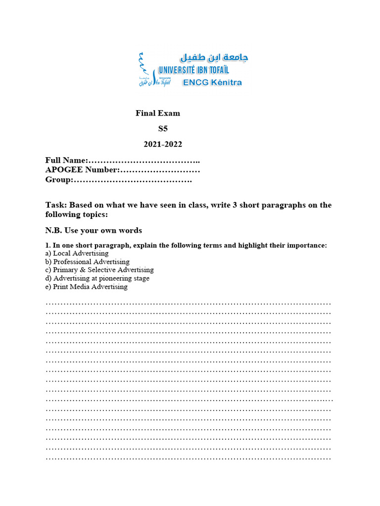Advertising Concepts Final Exam Guide | PDF